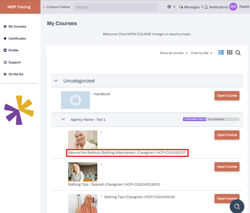 View CE Hours for a Course as a Learner